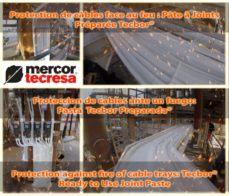 Protection against fire of cable trays: Tecbor® Ready to Use Joint Paste